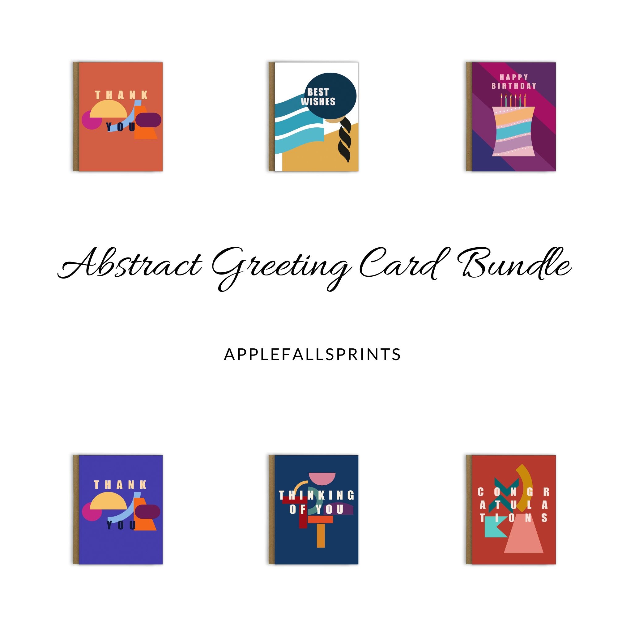 Abstract Greeting Card Bundle – Applefallsprints