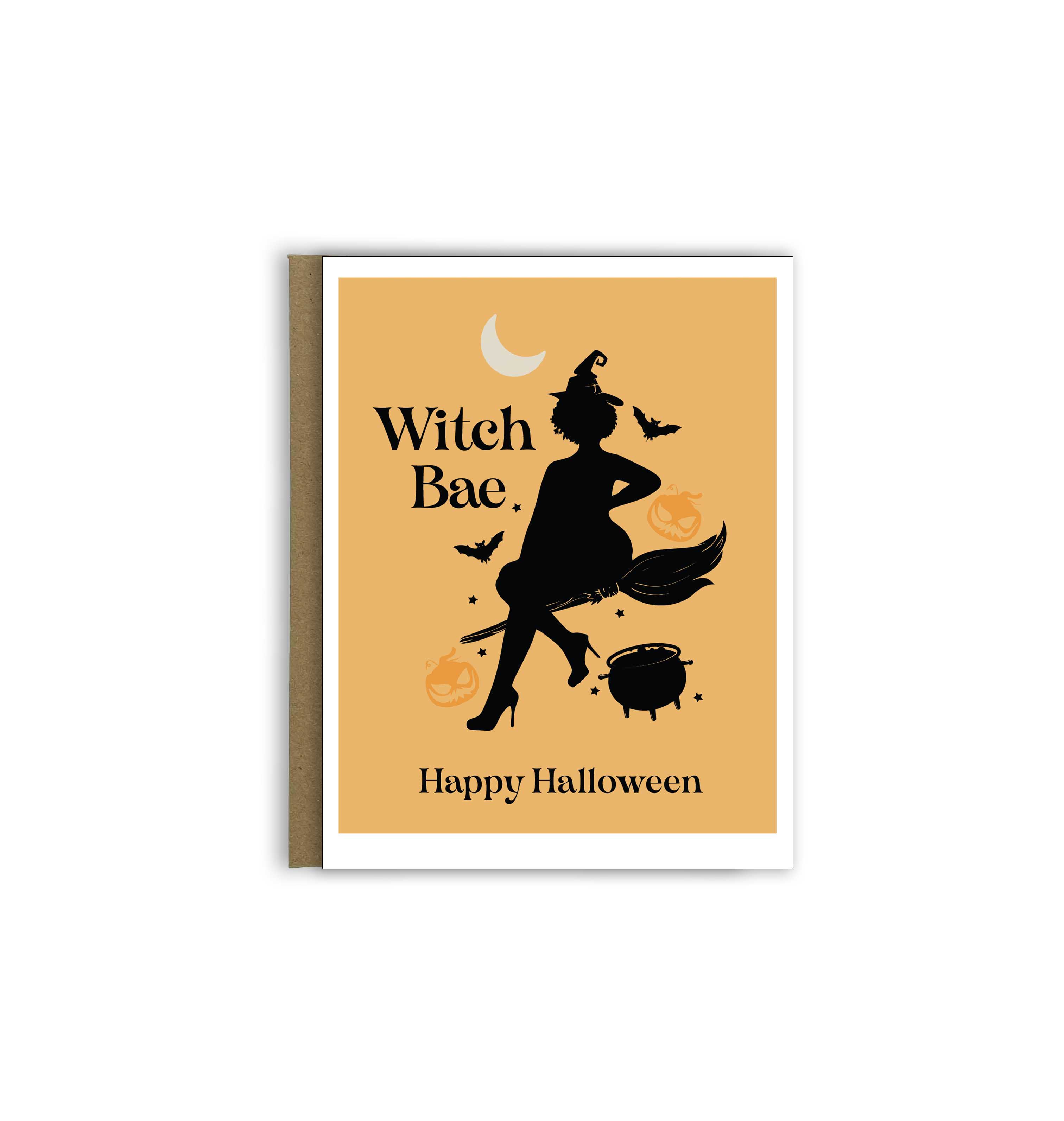 Happy Halloween Witch Bae, Black Girl Riding a Broom Stick ...